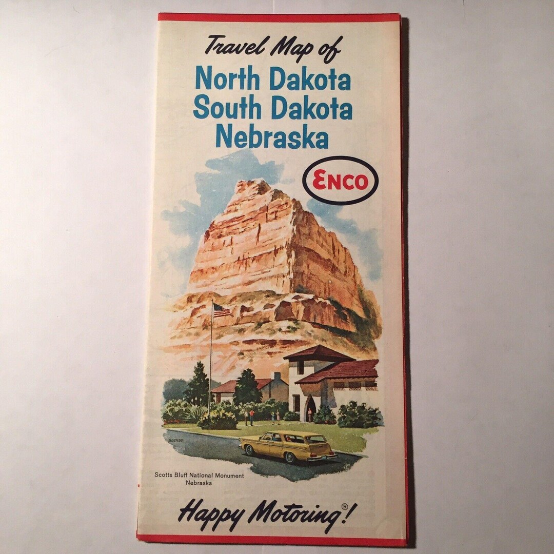 Vintage Enco Oil Gas North South Dakota Nebraska US Travel Tour Road ...