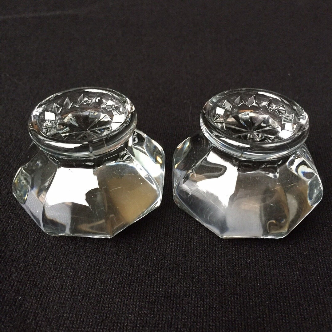 Art Glass Paperweight Octagon Shape Clear Geometric Office Decor ...