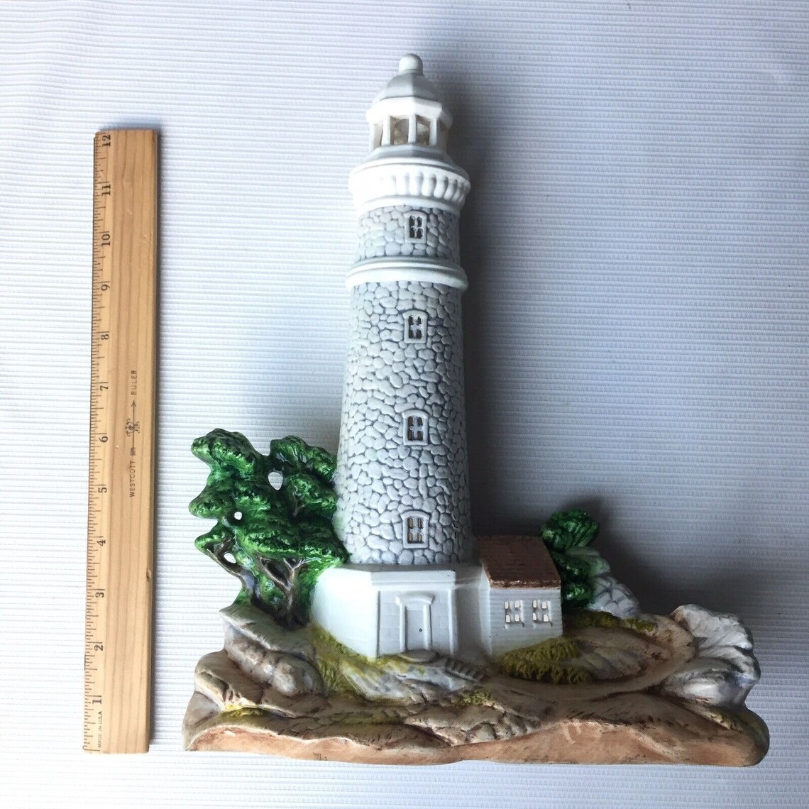 Tampa Bay Mold Co Gray White Cobblestone Lighthouse Statue Garden Beach ...