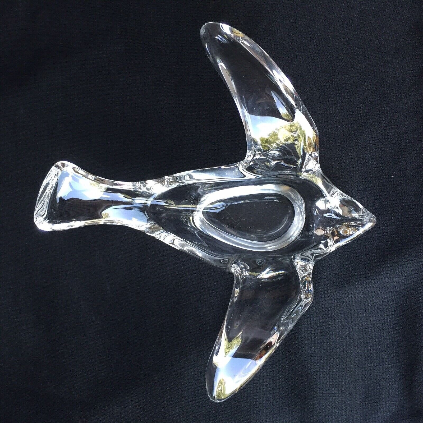 Crystal Art Glass Seagull Bird Candy Bowl Trinket Dish Clear Ocean ...