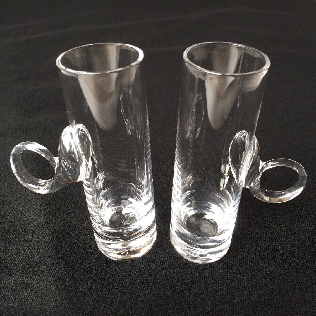 Lenox Crystal Shot Glass Hand Blown Ring Handle Artsy Elegant Clear Vtg ...