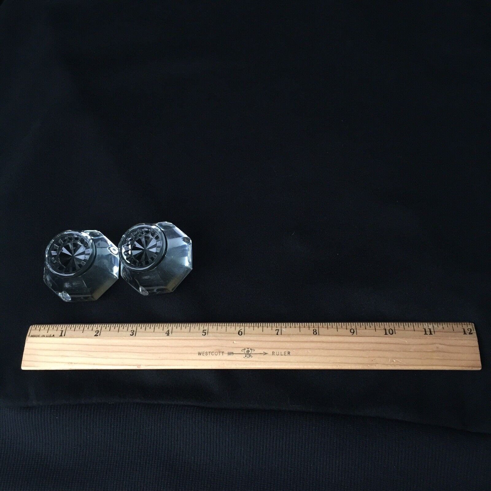 Art Glass Paperweight Octagon Shape Clear Geometric Office Decor ...