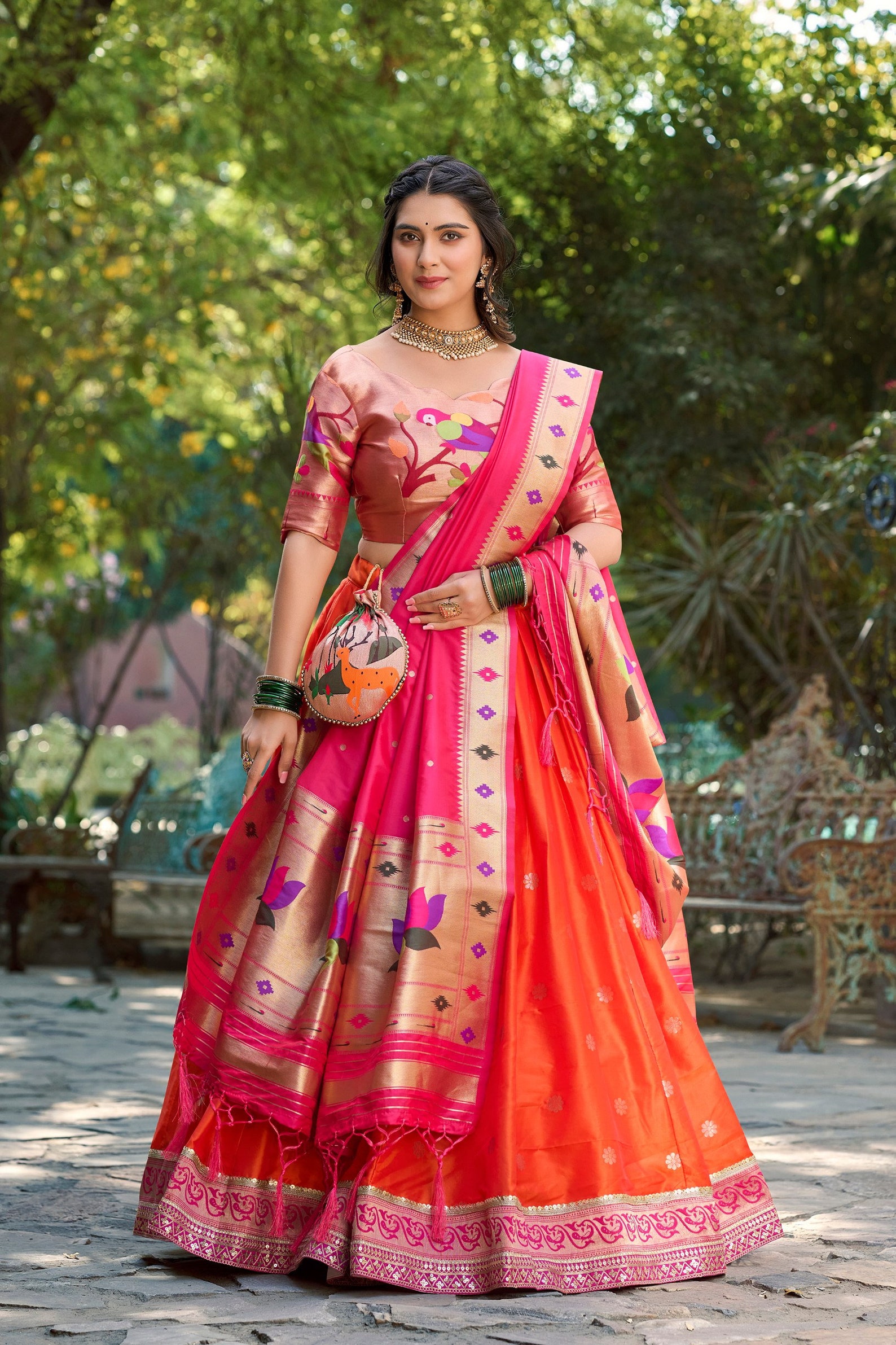 Indian Wedding Banarasi Chaniya Choli Dupatta, Navratri Chaniya Choli ...