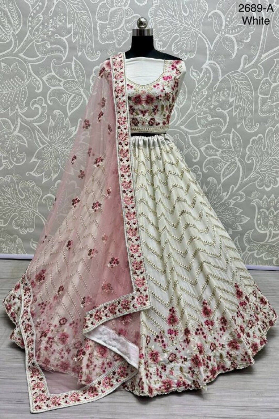 White Lehenga Choli for Women Bollywood Lengha Indian Wedding Stitched ...