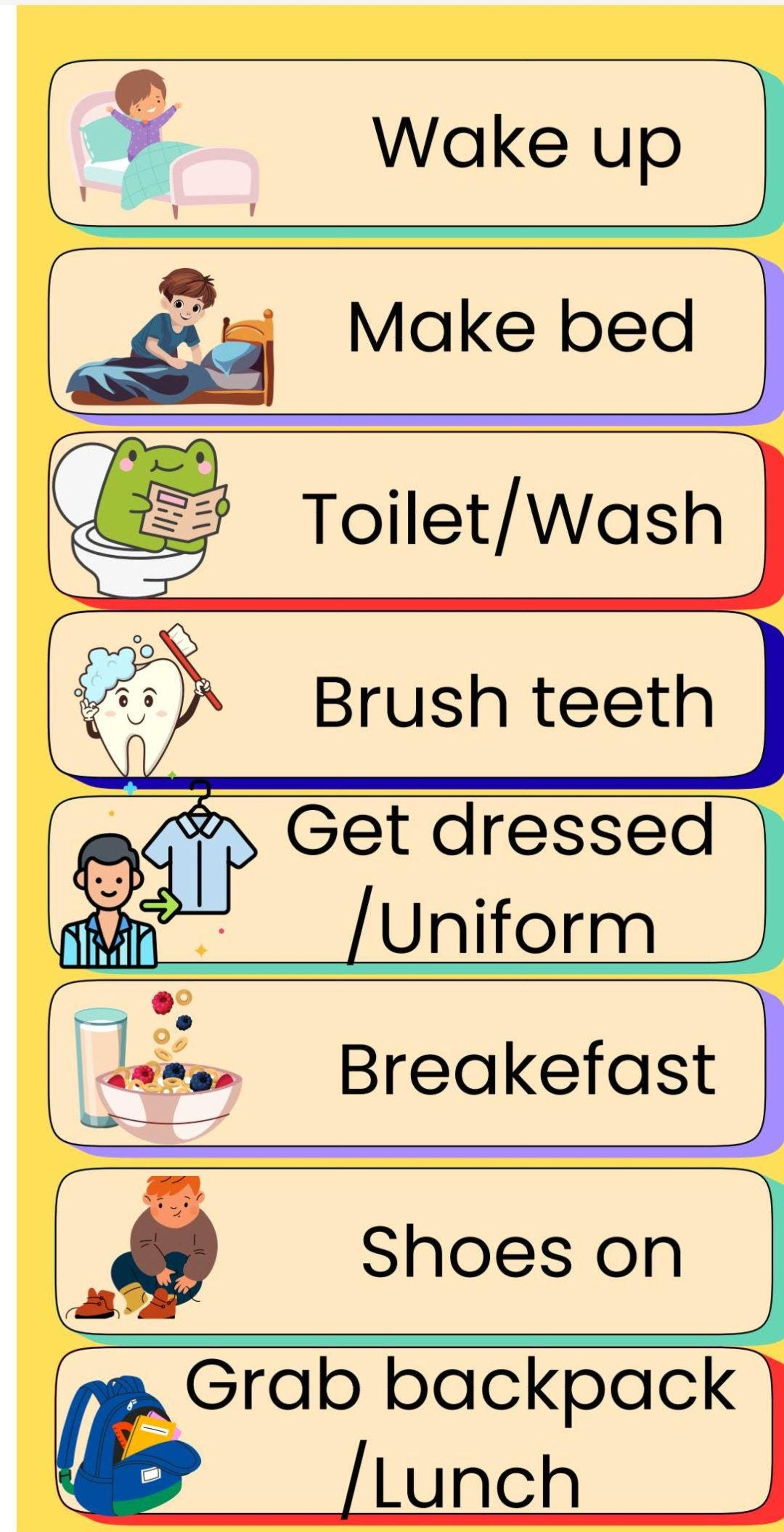 Printable Back-to-school Routine Chart | Kids Morning & Evening Routine ...