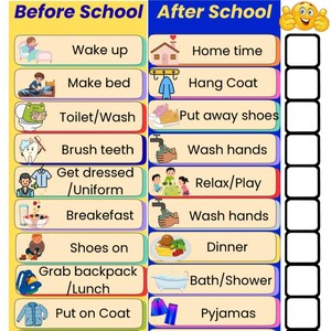 Printable Back-to-school Routine Chart | Kids Morning & Evening Routine ...