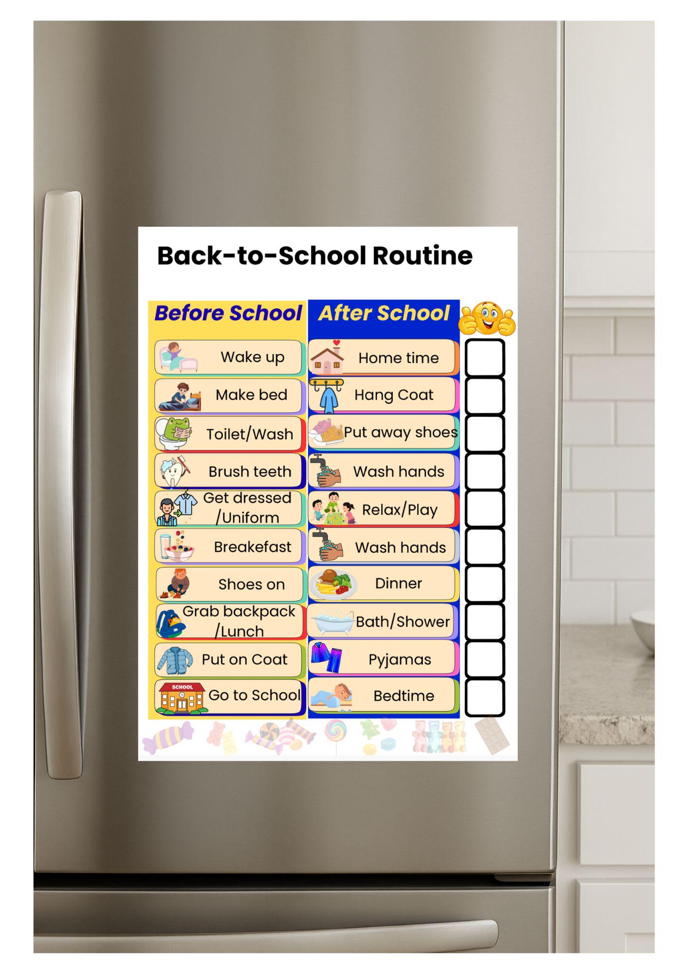 Printable Back-to-school Routine Chart | Kids Morning & Evening Routine ...