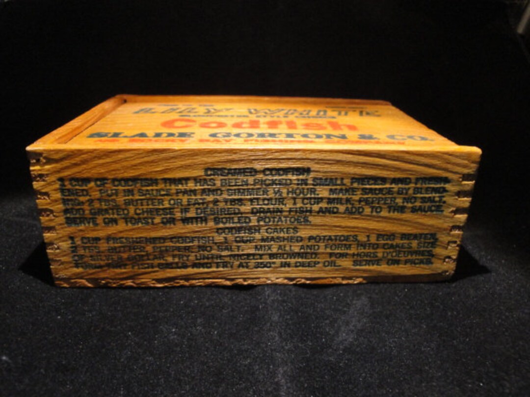 VINTAGE Slade Gorton & Co. Lily White Gloucester Style Codfish Wooden ...