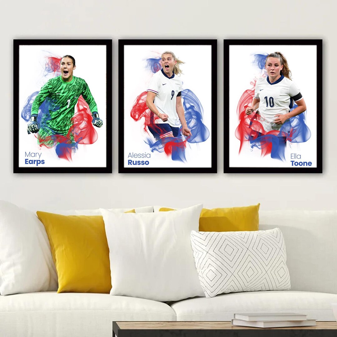 3 Lionesses Football Posters – A4 or A3 Glossy Prints – Lionesses Wall ...