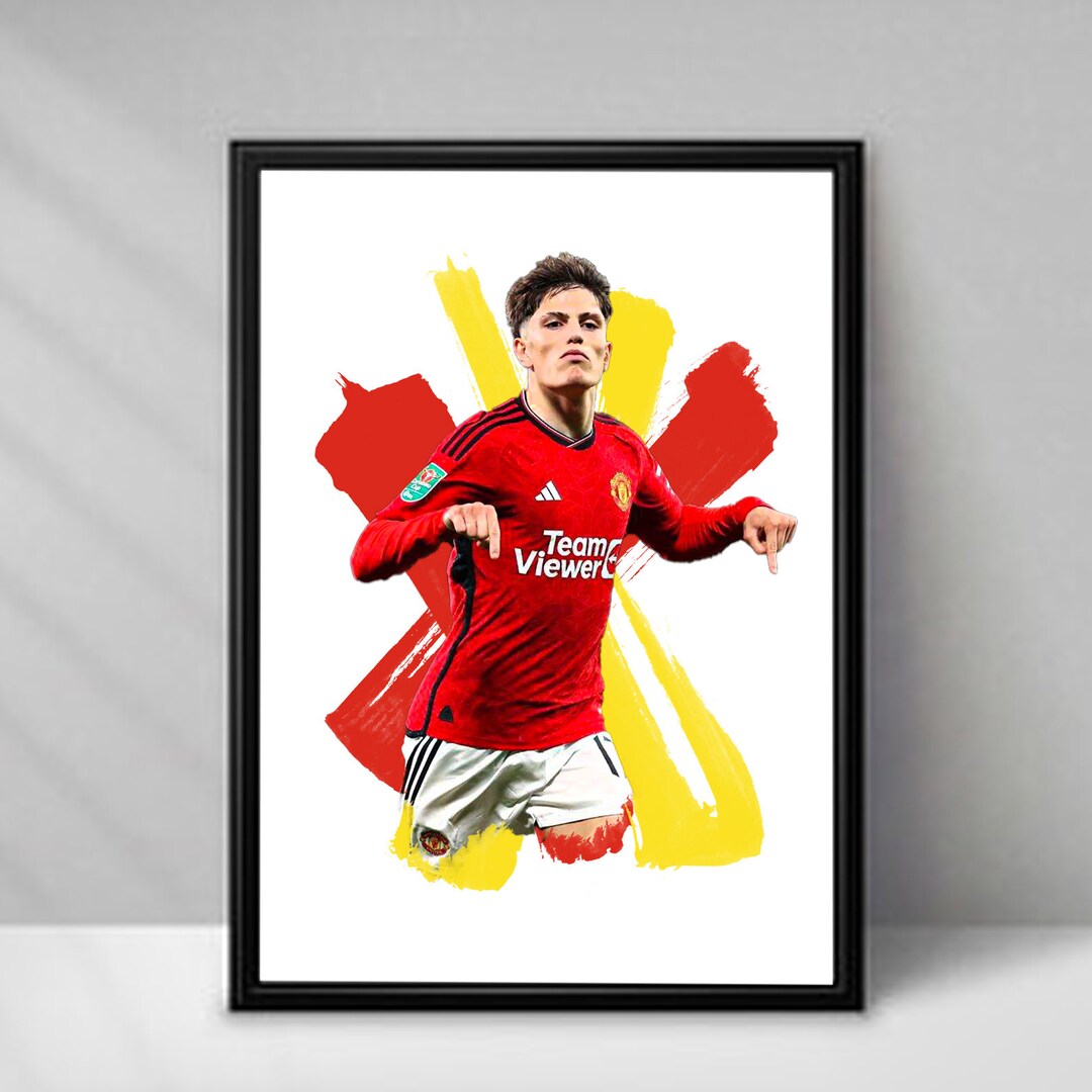 Alejandro Garnacho 23/24 Manchester United Football Print - Etsy