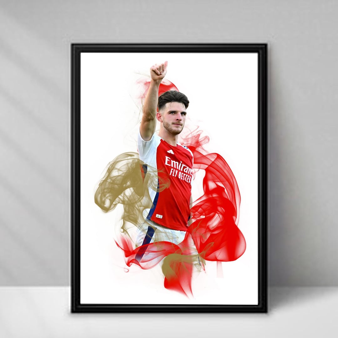 Declan Rice Football Poster – A4 or A3 Glossy Print – Arsenal Player ...