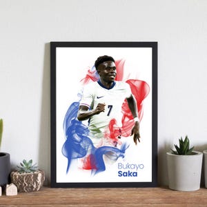 Bukayo Saka Football Poster – A4 or A3 Glossy Print – England Player ...