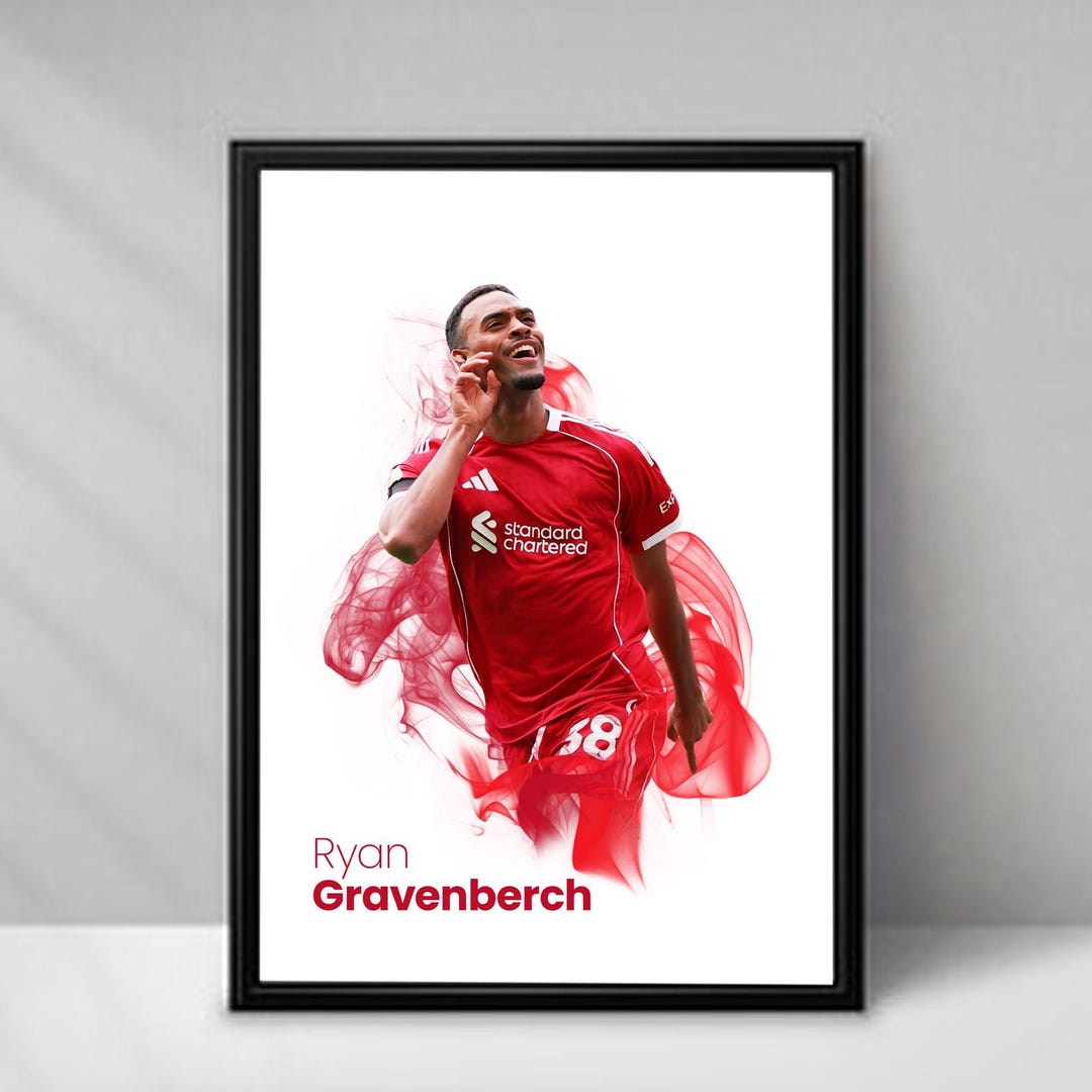Ryan Gravenberch Football Poster – Smoke - A4 or A3 Glossy Print ...