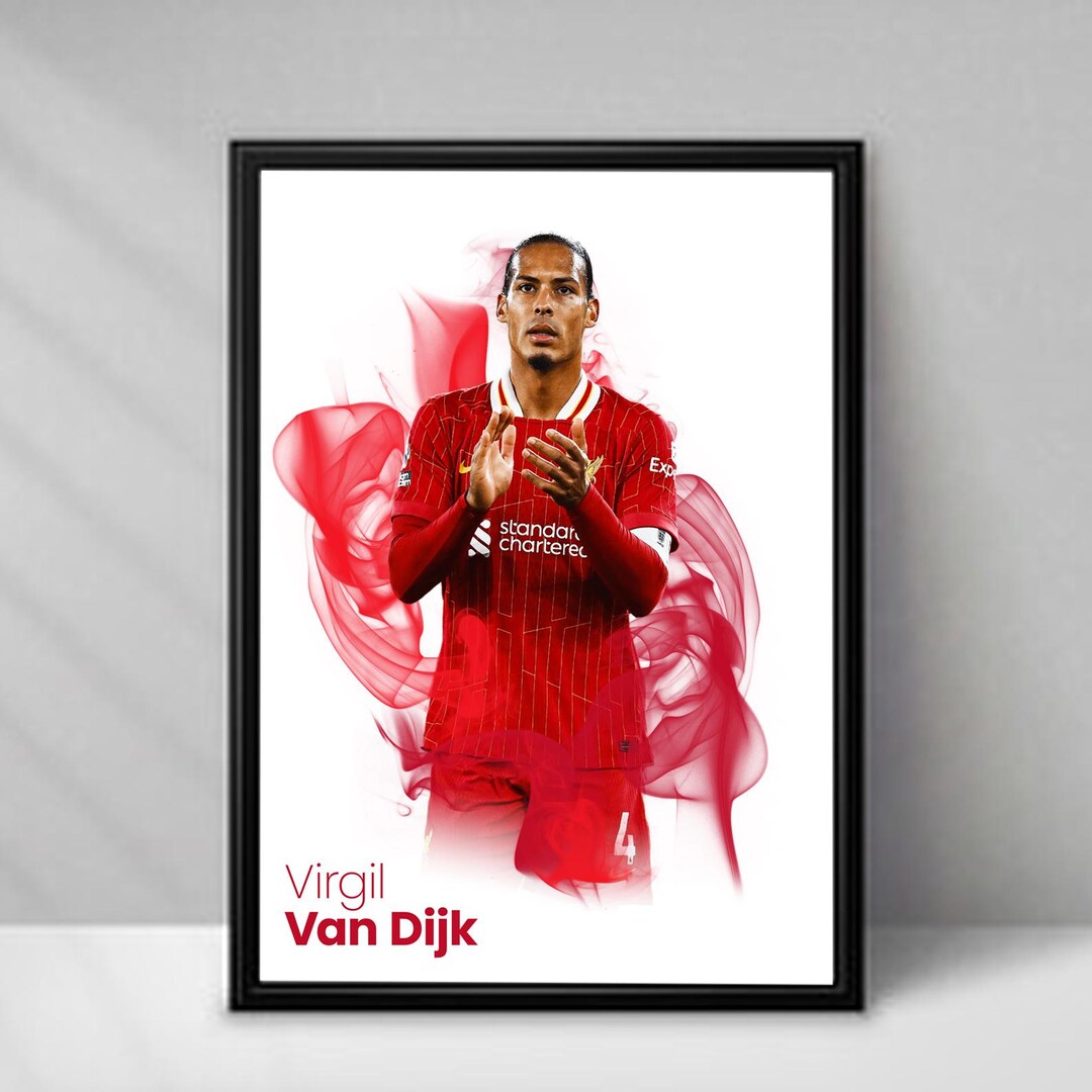Virgil Van Dijk Football Poster – A4 or A3 Glossy Print – Liverpool ...
