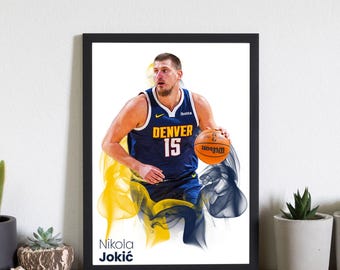 Nikola Jokic Print, Joker Print, Denver Nuggets, Nuggets, Denver ...