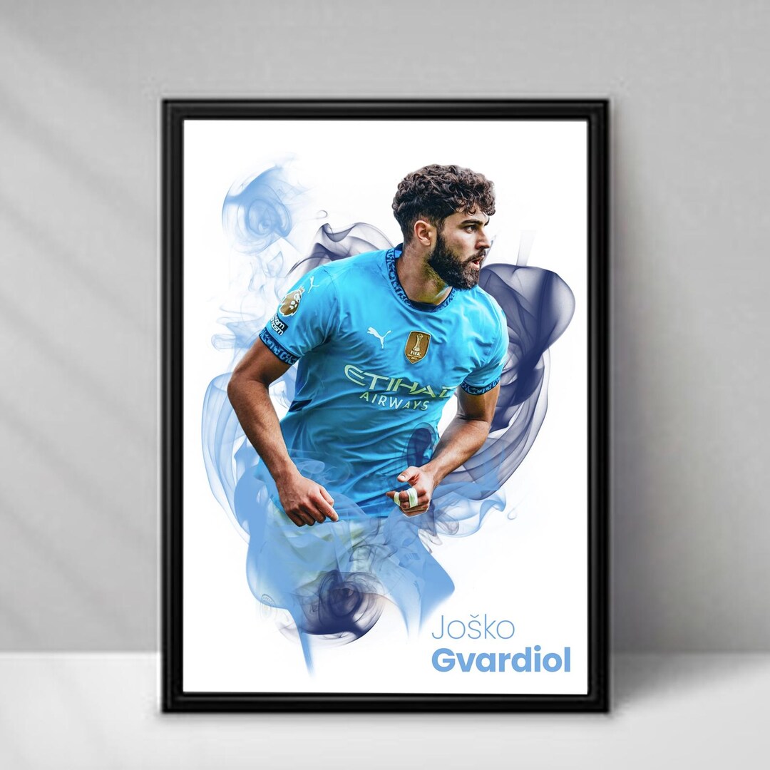 Joško Gvardiol Football Poster – A4 or A3 Glossy Print – Manchester ...
