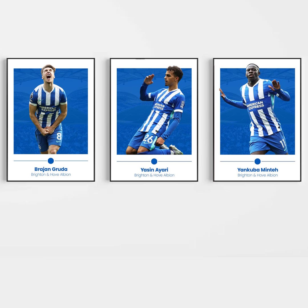 3 Brighton Football Posters – Modern - A4 or A3 Glossy Prints ...
