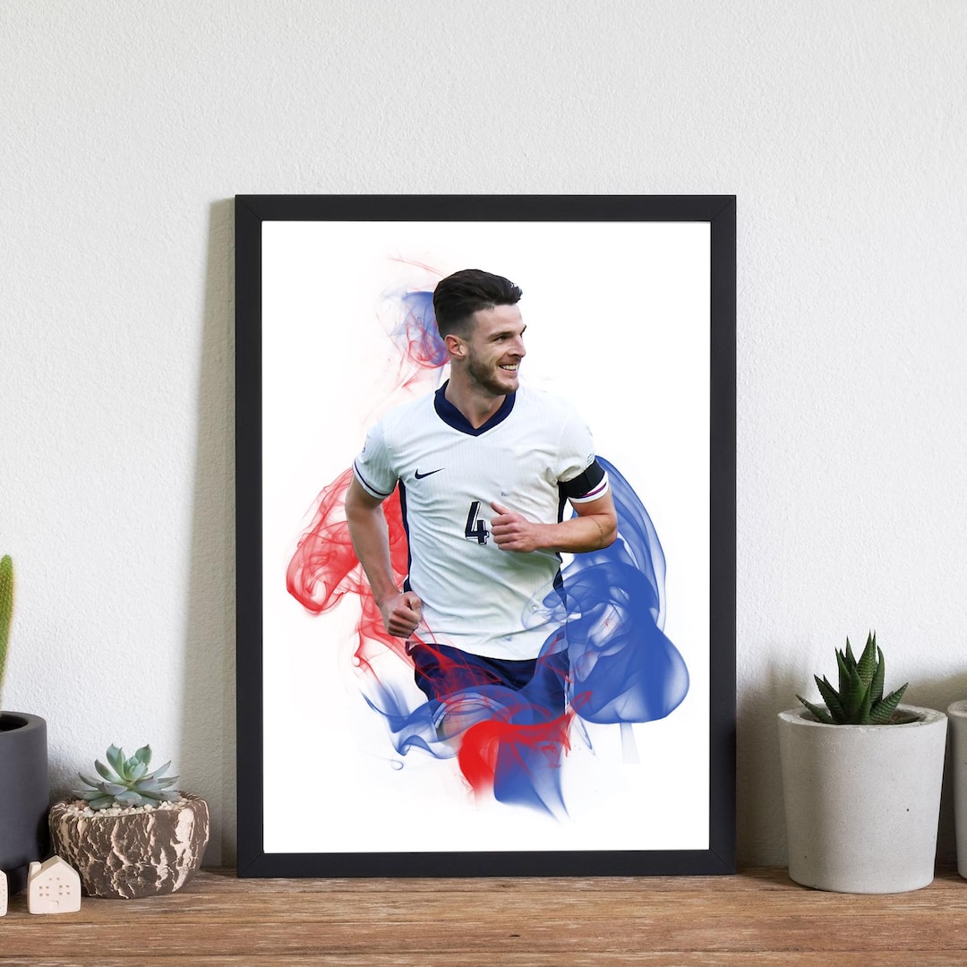 Declan Rice Football Poster – A4 or A3 Glossy Print – England Player ...