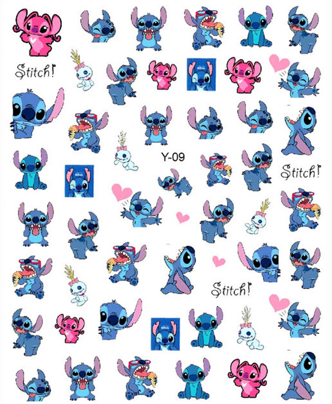 Set of 3D Nail Art Stickers Stitch Nail Decals - Etsy