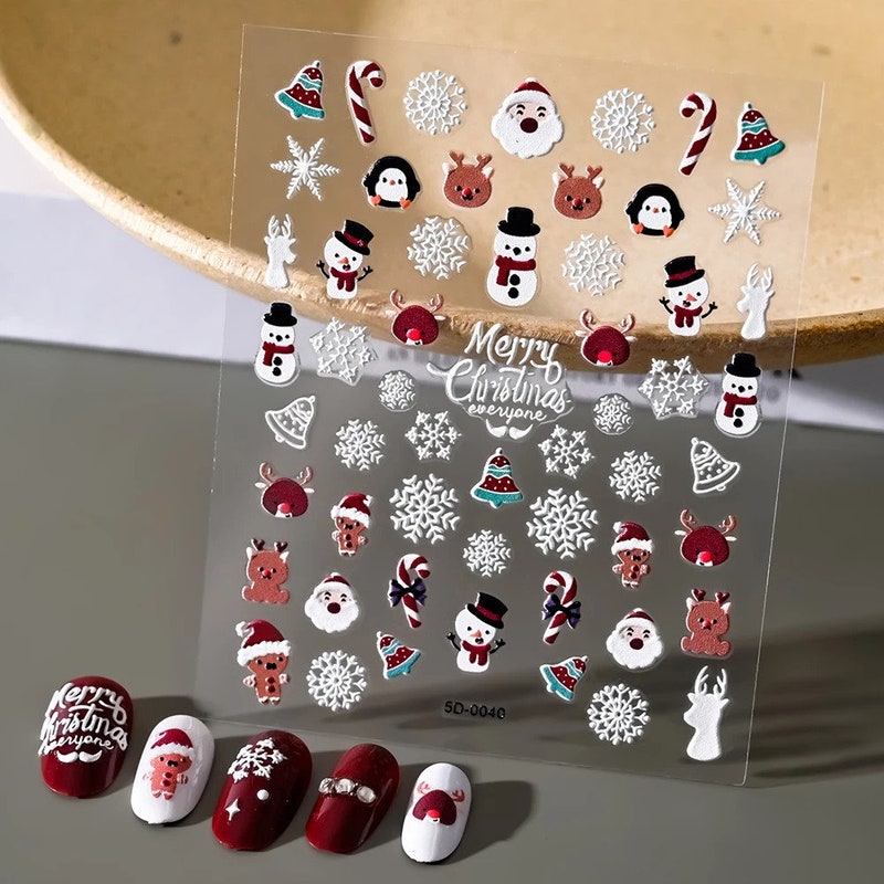 Christmas Nail Stickers - Etsy