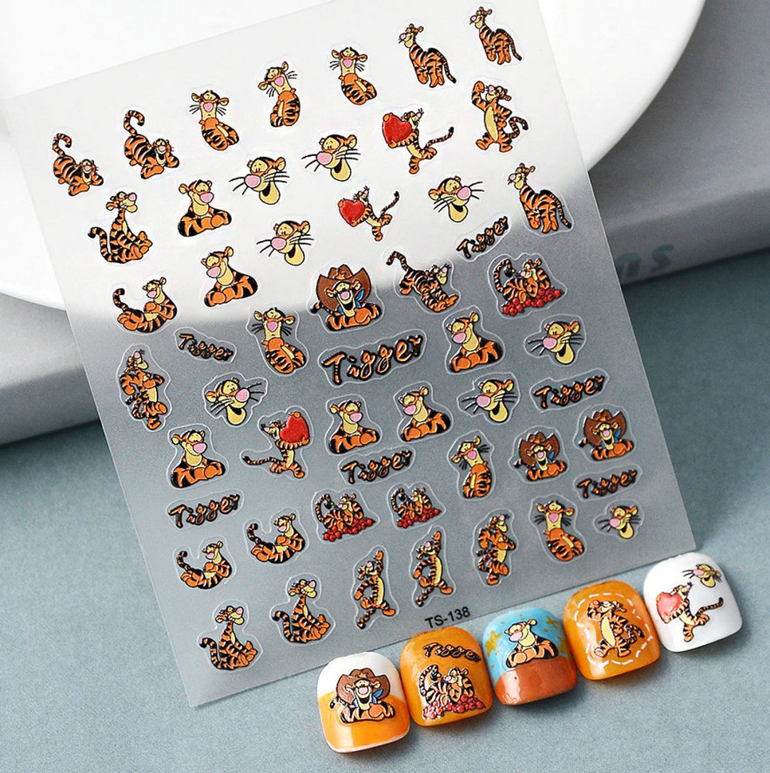 Set of Tigger 5D Nail Decals Nail Art Stickers - Etsy