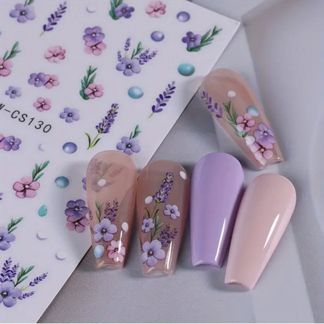 Set of 3D Flower Nail Decals Nail Art Stickers - Etsy