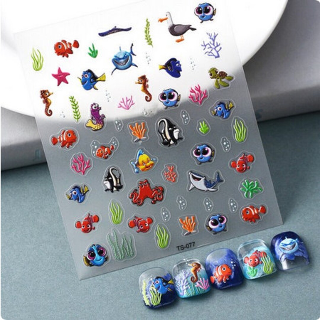 Set of 5D Themed Nail Decals Themed Nail Art Stickers - Etsy