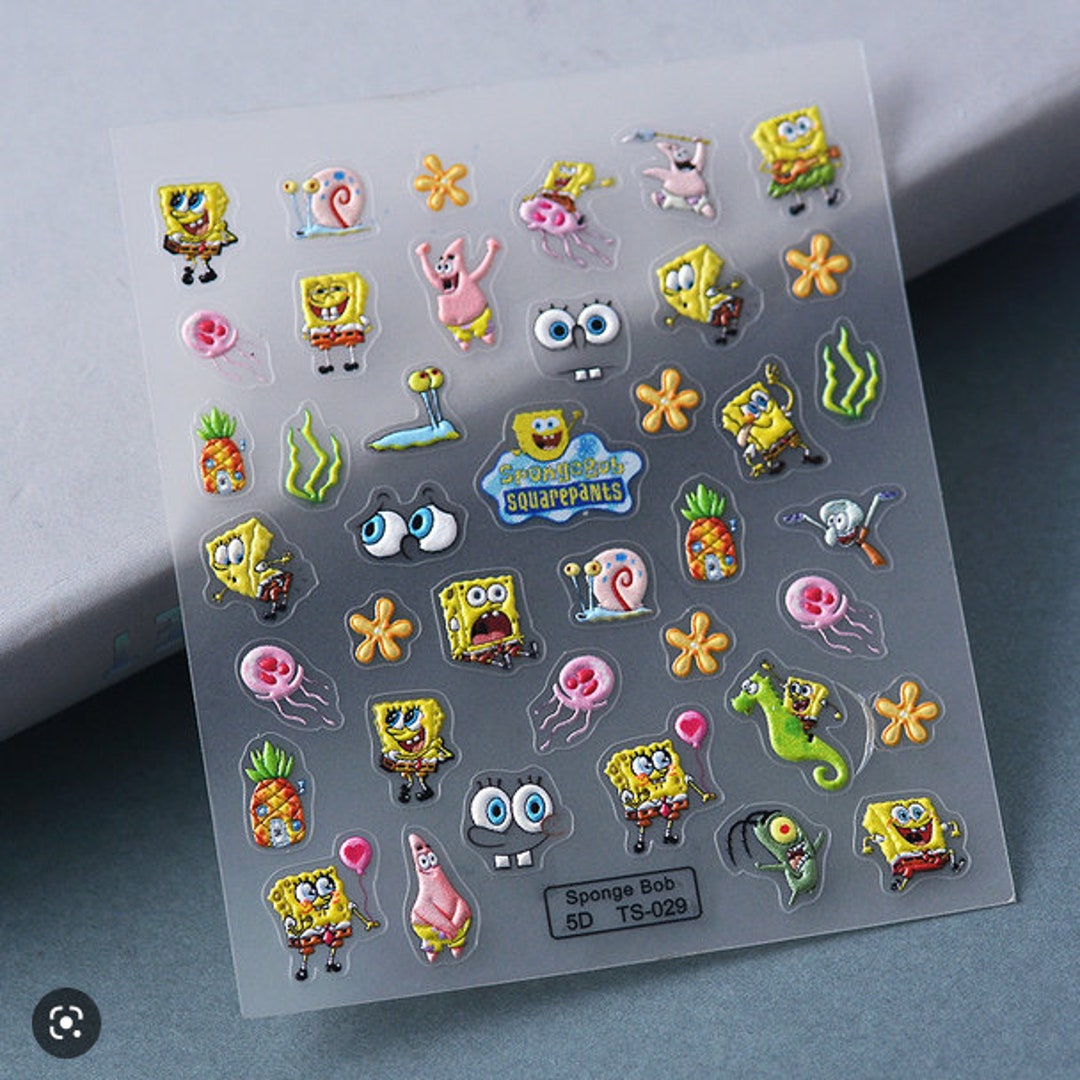 Set of 5D Embossed Character Nail Decals Nail Art Stickers - Etsy