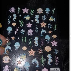 Set of 5D Character Sea Fish Nail Decals Nail Art Stickers - Etsy