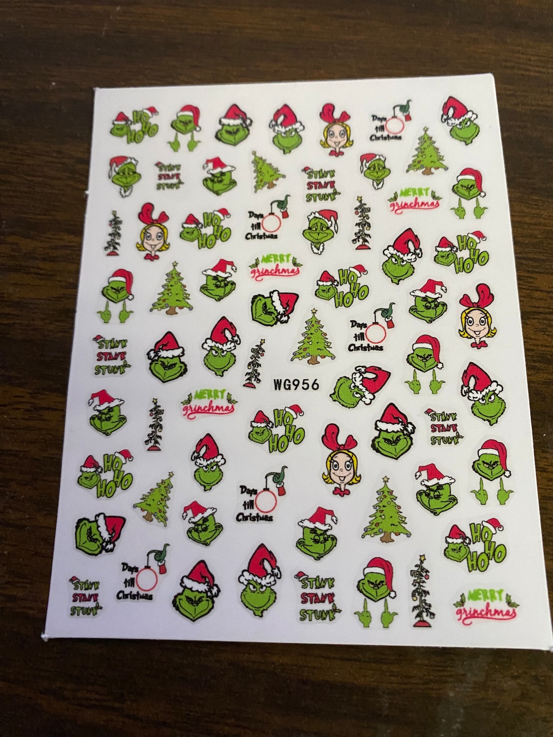 Set of 3D Christmas Grinch Themed Nail Decals Nail Art Stickers - Etsy