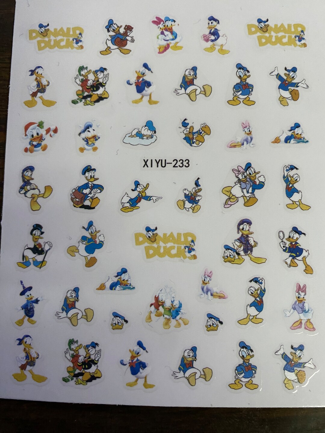 Set of 3D Nail Decals Donald Duck Character Themed Nail Art Stickers - Etsy