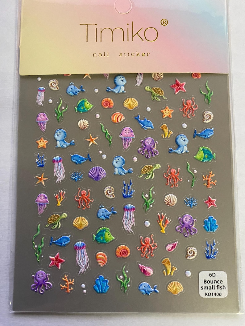 Set of 5D Character Sea Fish Nail Decals Nail Art Stickers - Etsy