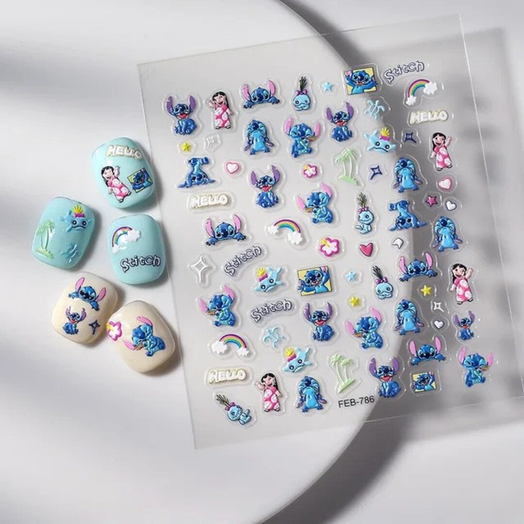 Set of 5D Character Nail Decal Themed Nail Art Stickers - Etsy