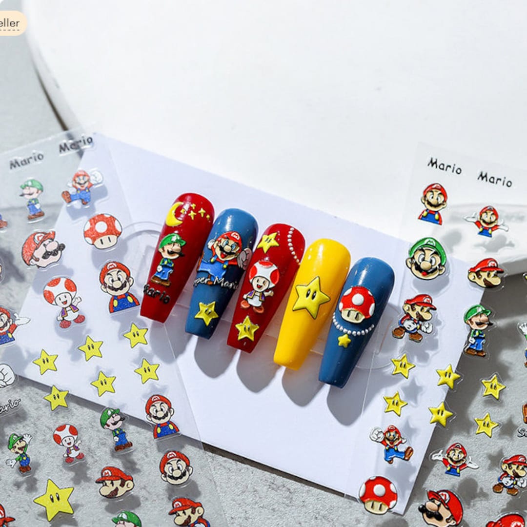Set of 5D Nail Decals- Character Themed Nail Art Stickers - Etsy