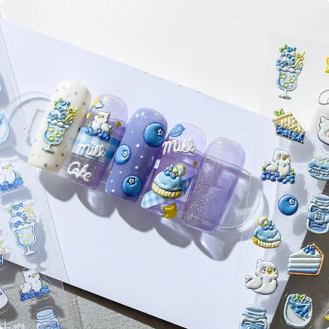 Set of 5D Nail Decals Nail Art Stickers - Etsy