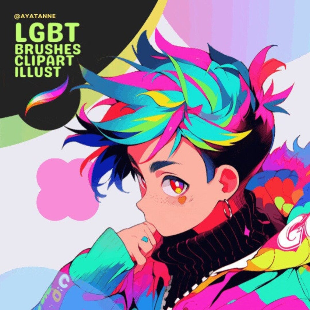 LGBT Pride Month Anime Procreate Brushes Illustrations Print - Etsy