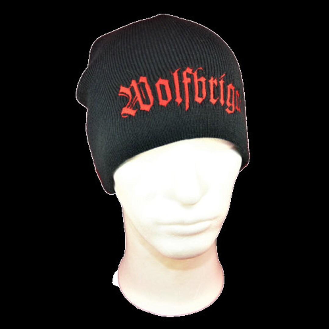 WOLFBRIGADE, Beanie, Crust, Punk, Embroidered Logo, Black, Red Logo - Etsy