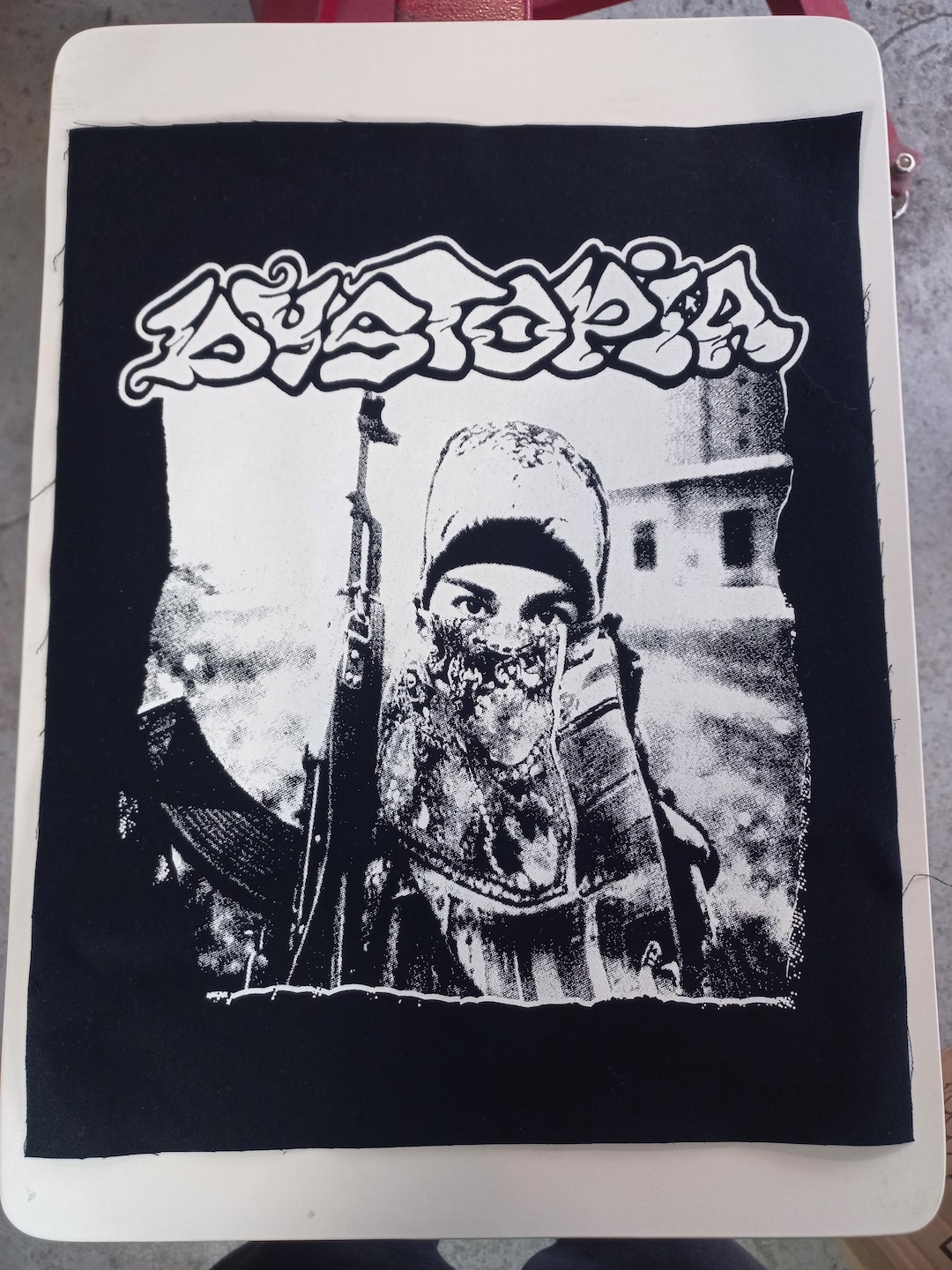Dystopia, Screenprinted Backpatch, Punk, Merch, Crust, Sludge, Stoner ...
