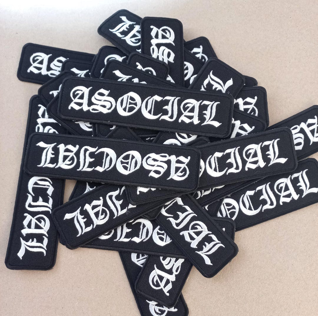 Asocial, Logo, Embroidered Patch, Punk, Metal, Crust, Shaped - Etsy
