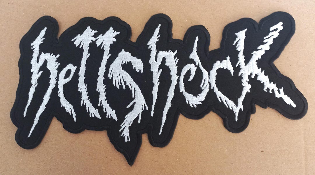 Hellshock, Logo, Embroidered Patch, Punk, Metal, Crust, Shaped - Etsy