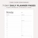 7 Day Daily Printable Planner Pages Minimalist Printable Planner ...