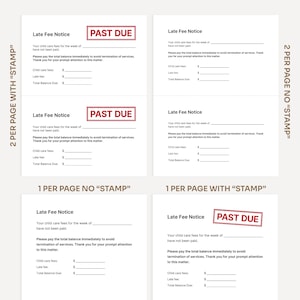 Printable Child Care Late Fee Notice (PDF) - Etsy