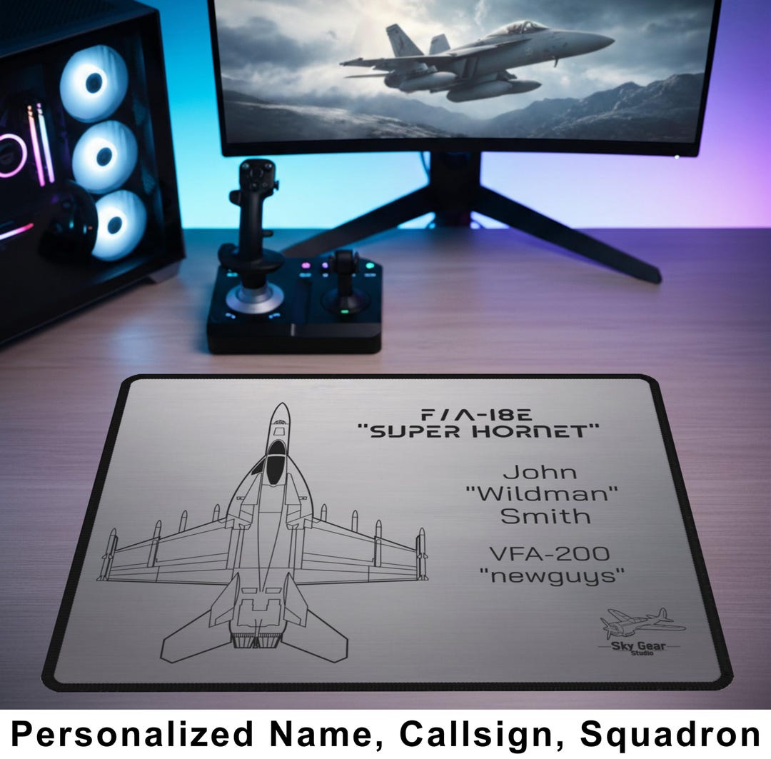 Personalized F 18 Super Hornet | Custom Mouse Pad | Fighter Jet Desk ...
