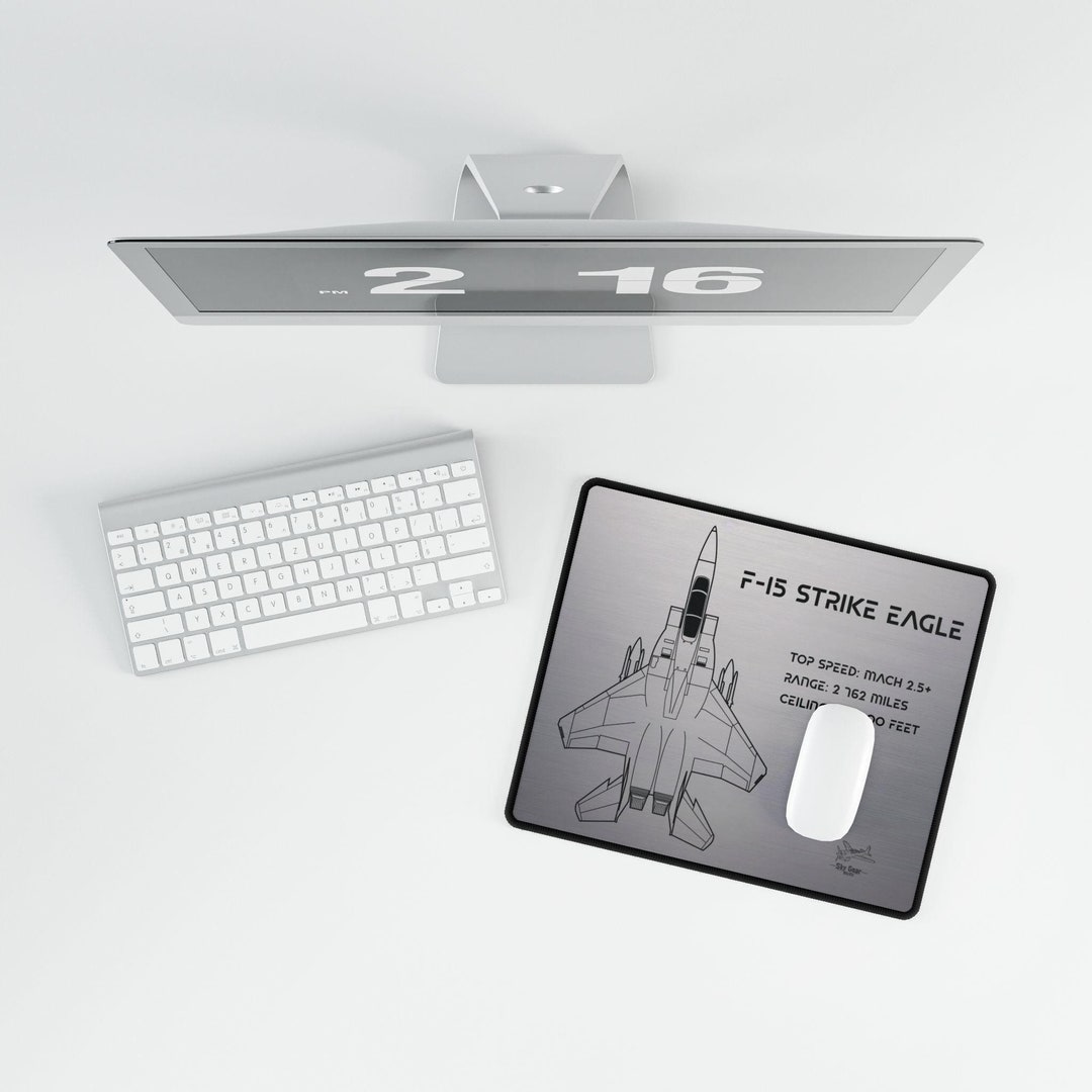 USAF F-15 Strike Eagle Mouse Pad Brushed Steel Effect Mouse Pad With ...