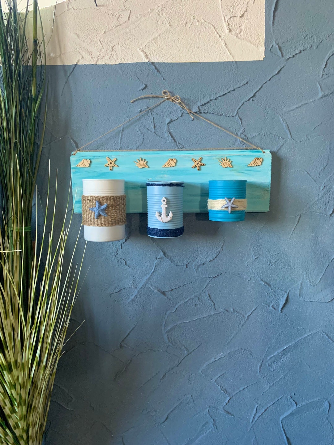 Storage Board Maritime Tin Cans Recycled Handwork Bathroom - Etsy