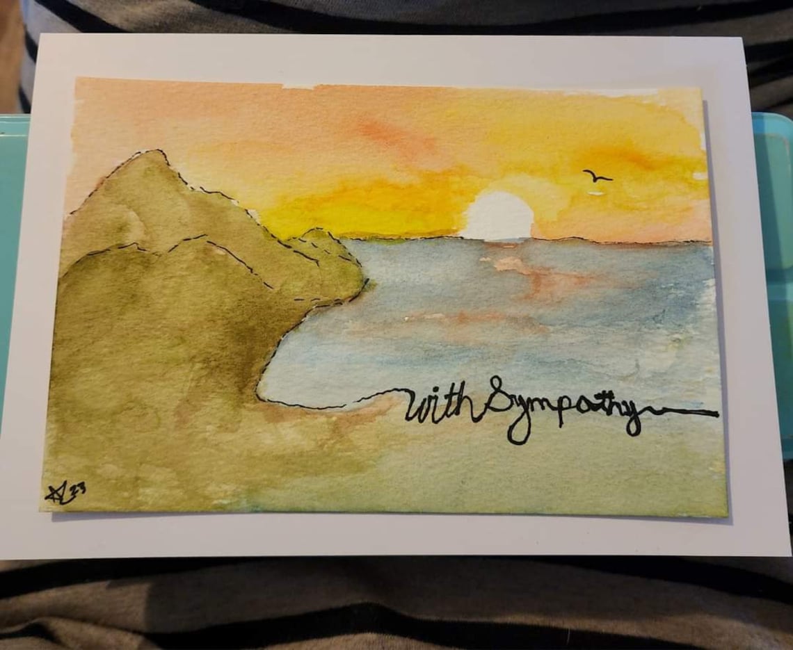 Watercolor Sympathy Card - Etsy