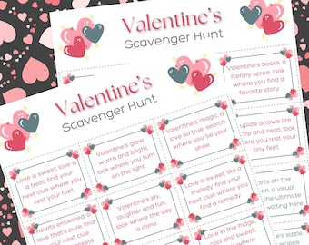 Valentine's Day Scavenger Indoor Scavenger Hunt, Valentines Day ...