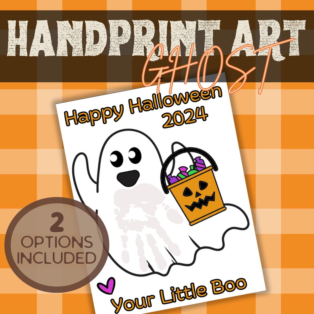Halloween Handprint Art, Ghost Handprint Craft Keepsake - Etsy