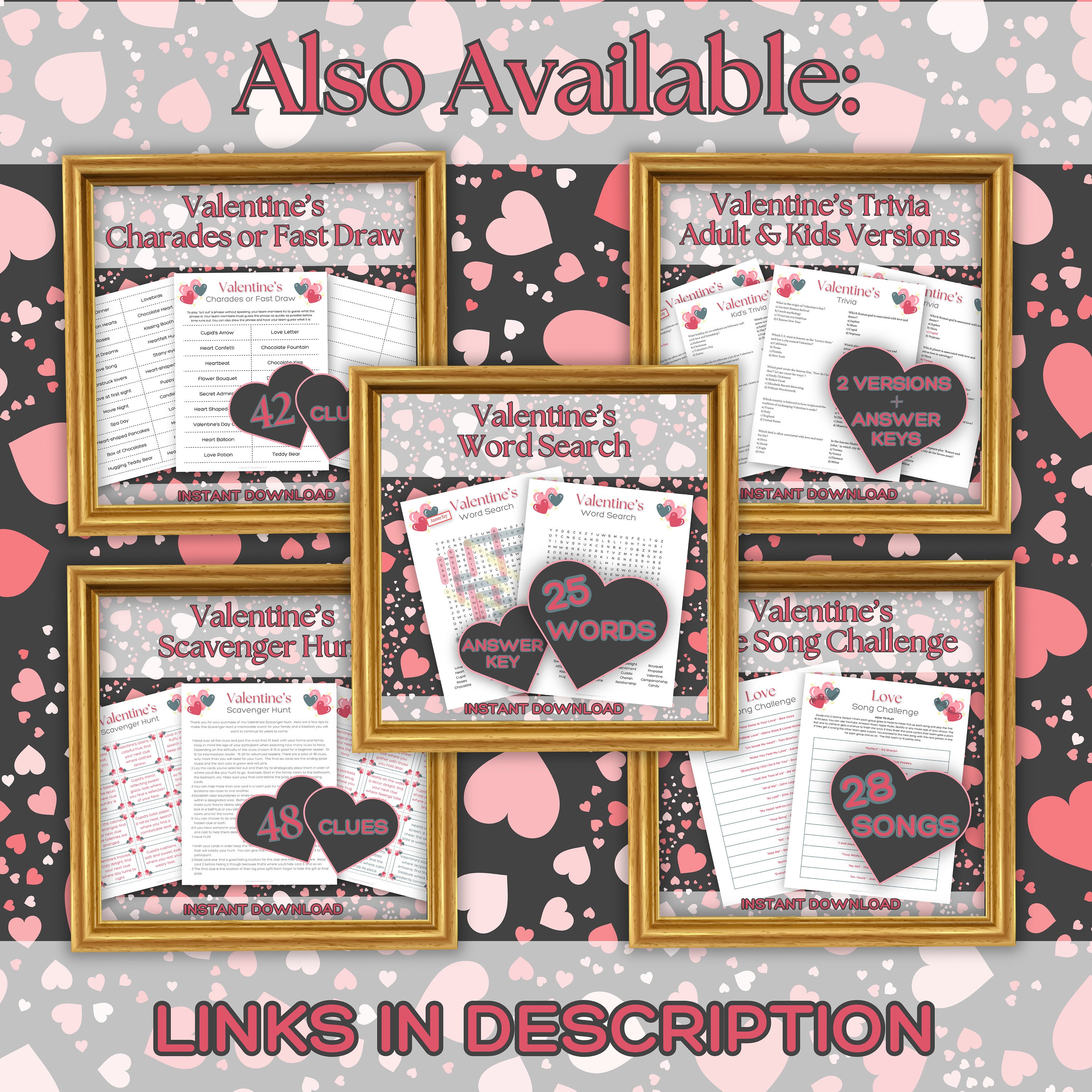 Printable Valentines Day Word Scramble Valentines Party Game Classroom ...