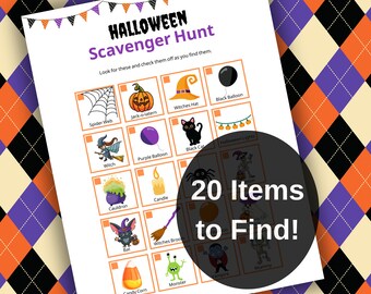 Halloween Scavenger Hunt Kids Halloween Party Game - Etsy